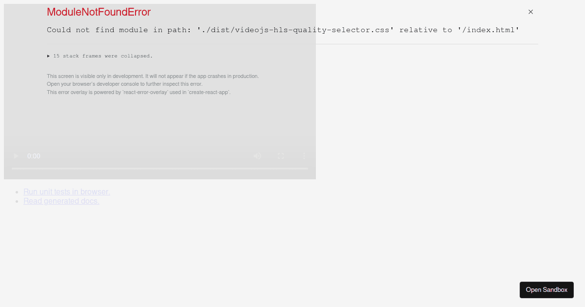 chrisboustead/videojs-hls-quality-selector - Codesandbox