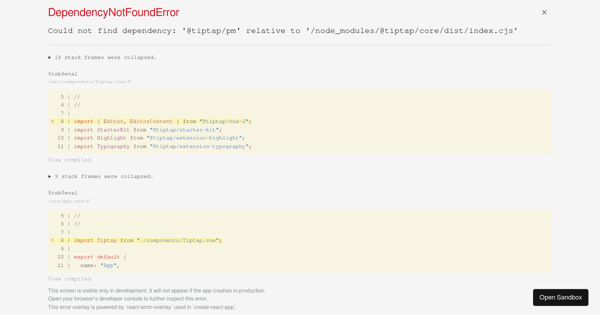 Tiptap Issue Template Forked Codesandbox