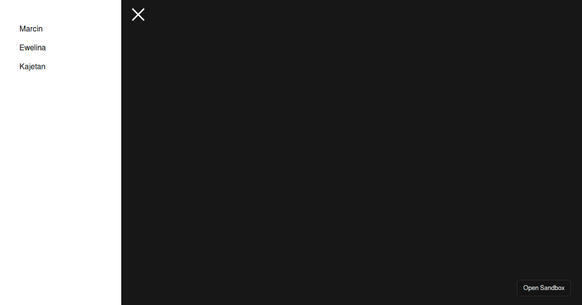 Hamburger menu - Codesandbox