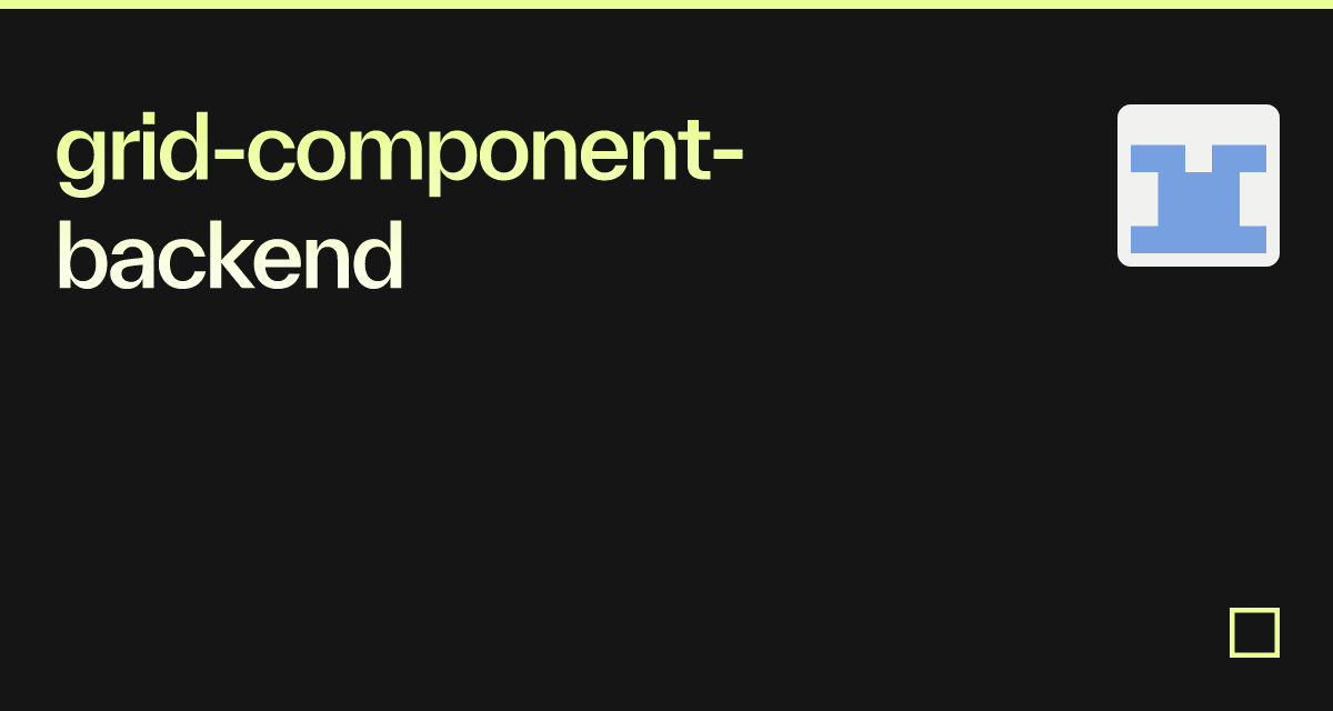 Grid Component Backend Codesandbox