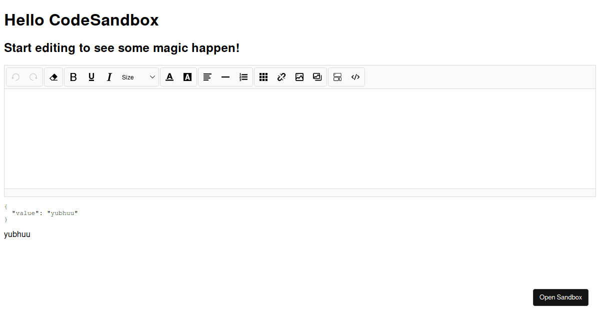suneditor-react (forked) - Codesandbox