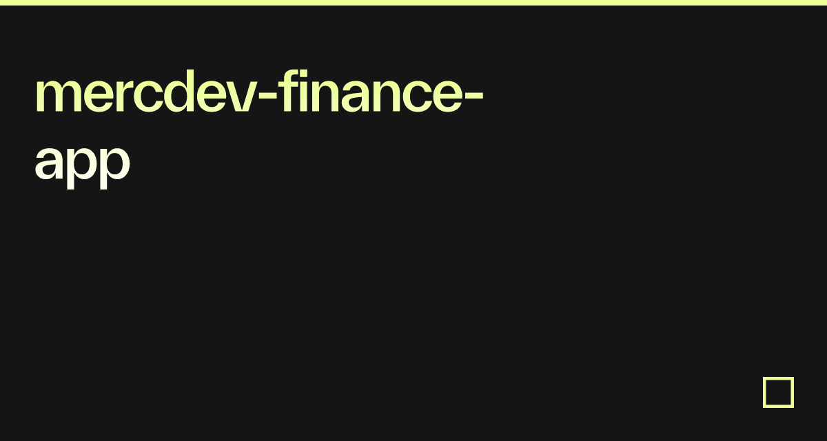 mercdev-finance-app - Codesandbox