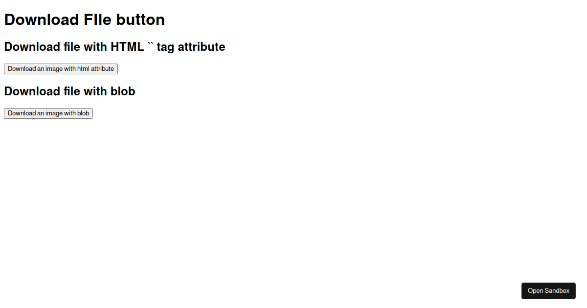 Download FIle Button - Codesandbox