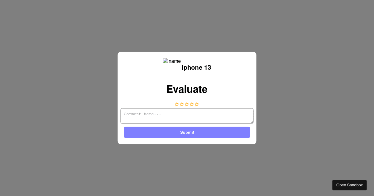 COMMENT PRODUCT - Codesandbox