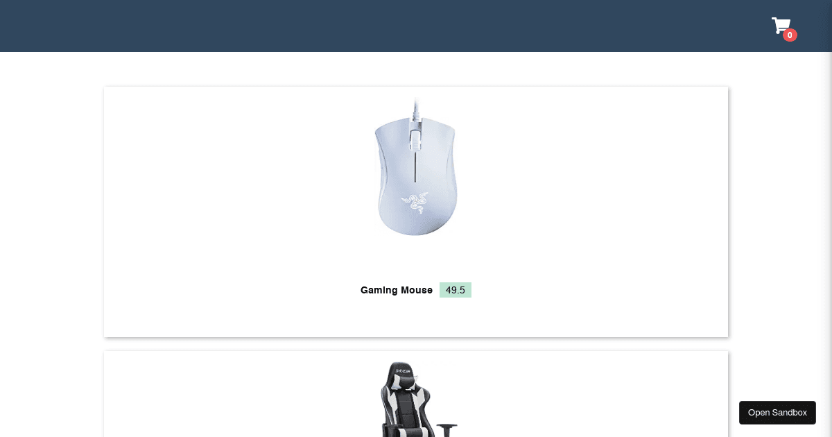 React Hooks and Context Shopping Cart - Codesandbox