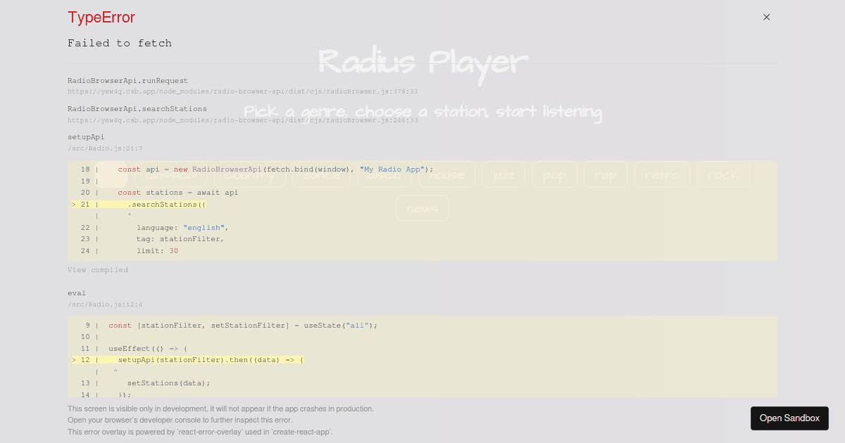radio-in-react - Codesandbox