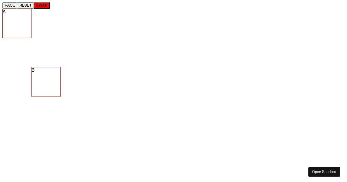 react spring swap error - Codesandbox