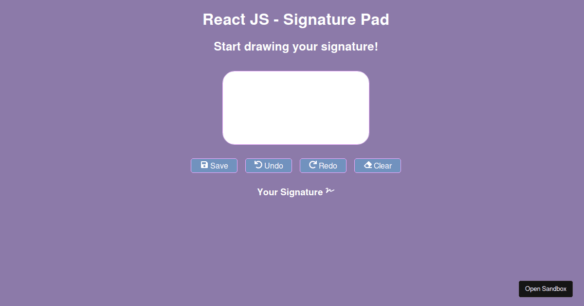 React Signature Pad Codesandbox