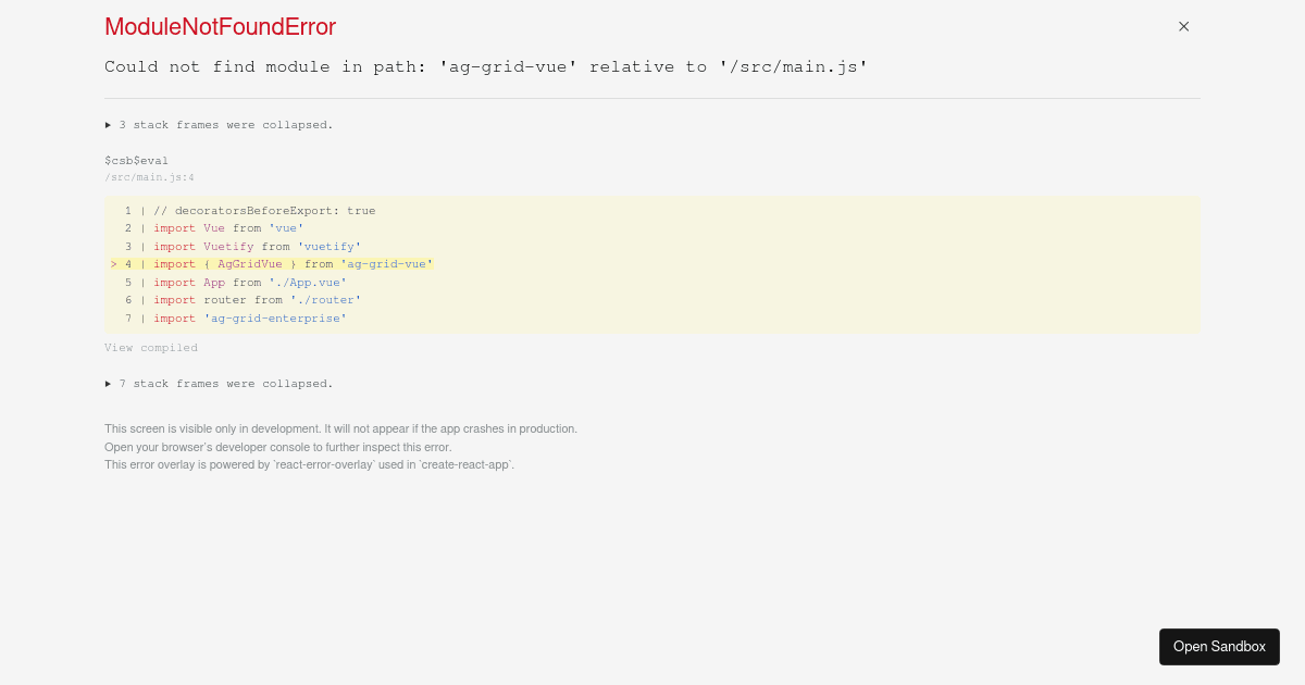 Aggrid Vuetify Vuejs Forked Codesandbox