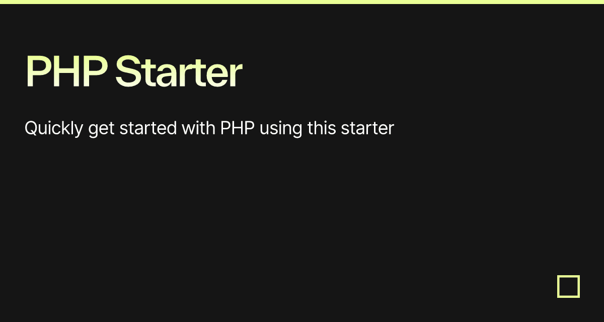 PHP Starter - Codesandbox