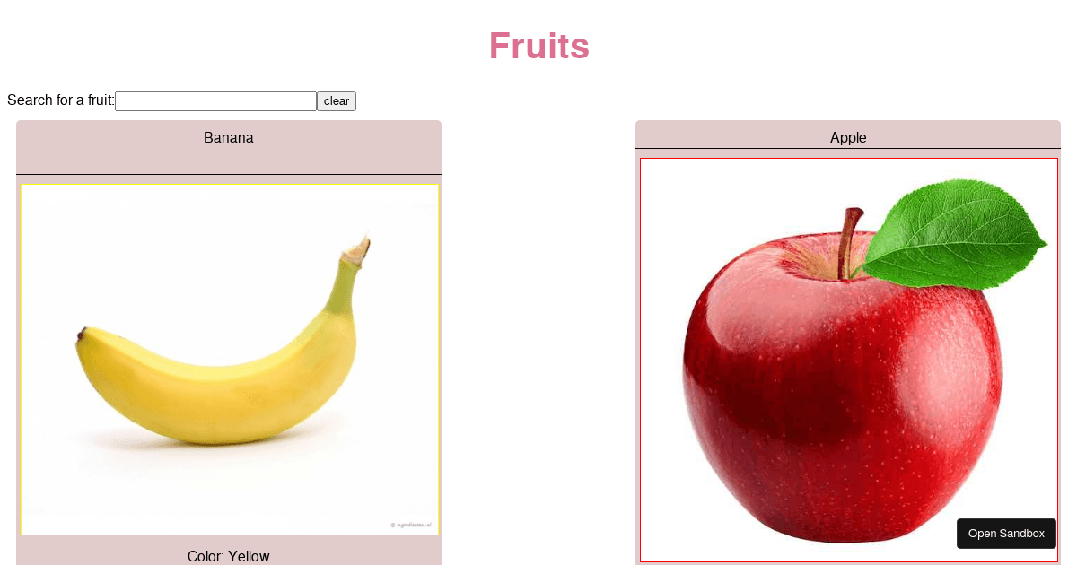 fruits - forms - Codesandbox