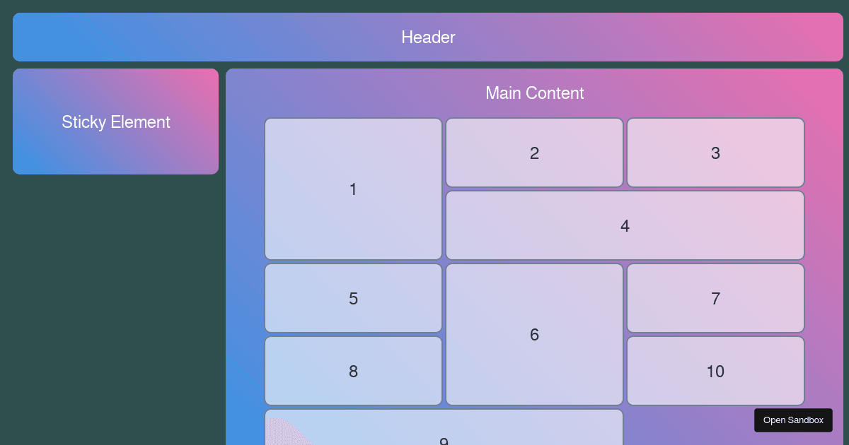 Grid Layout Codesandbox