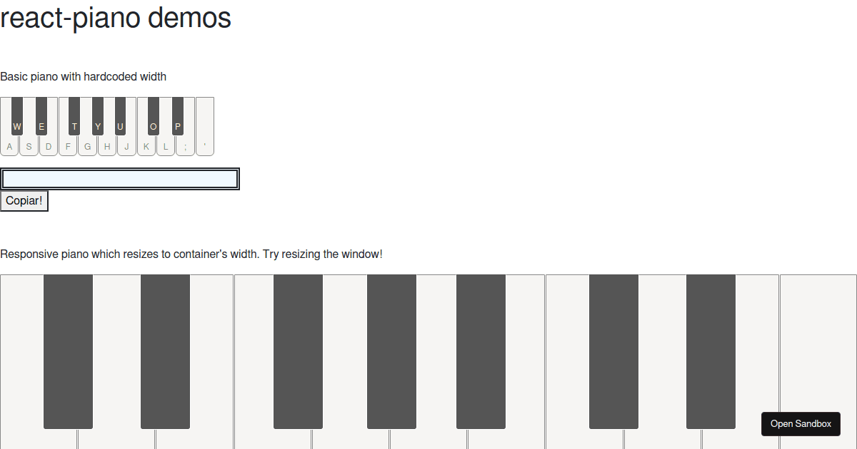 react-piano basic demo - Codesandbox