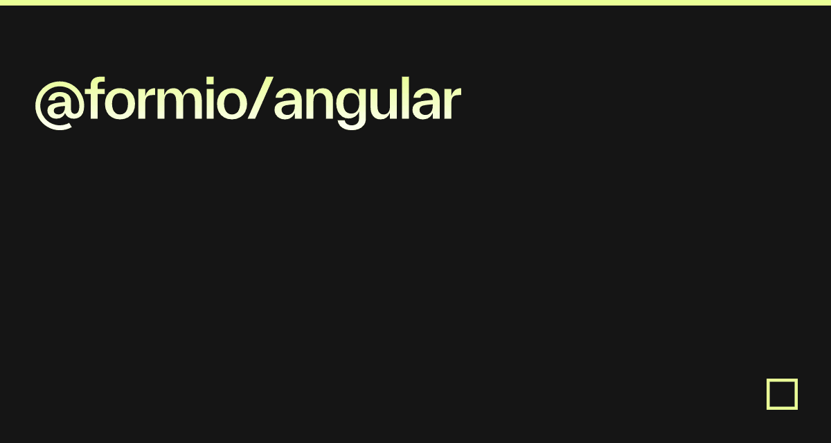 @formio/angular - Codesandbox