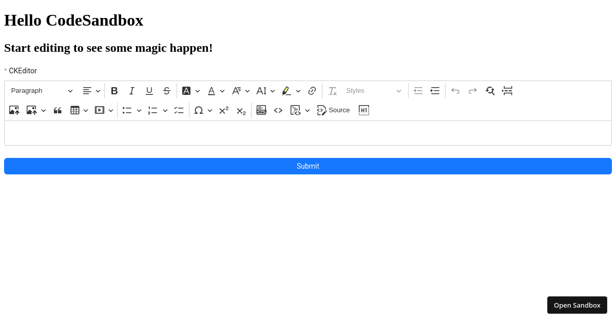 ckeditor (forked) - Codesandbox