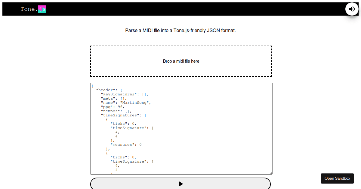 ToneJS Midi (forked) - Codesandbox