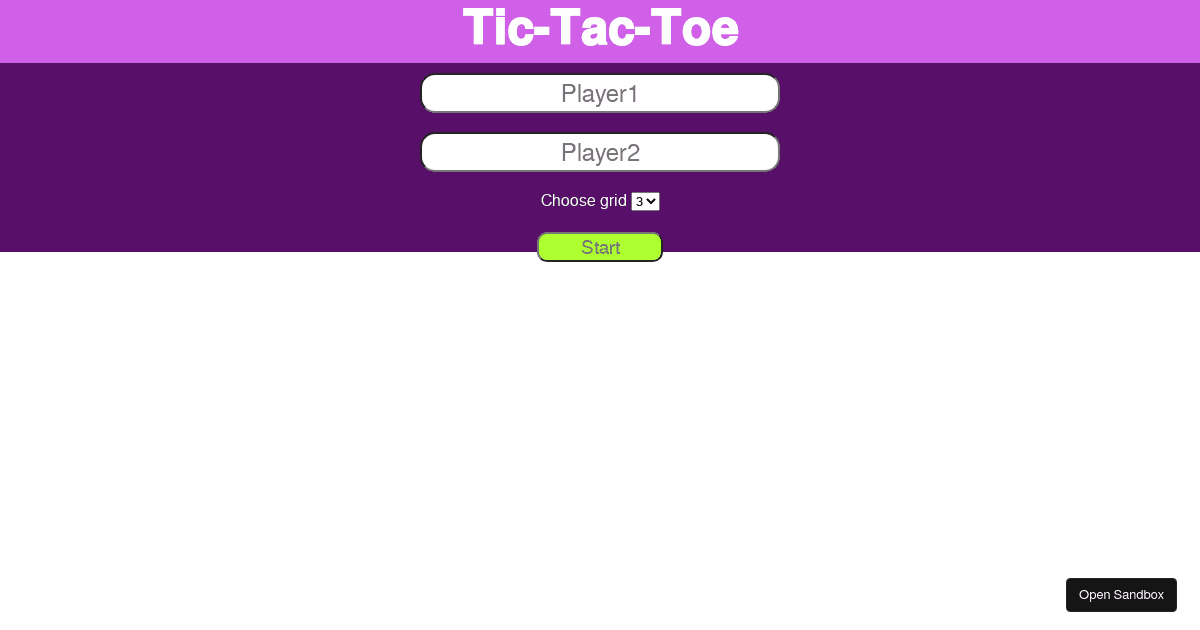 tic-tac-toe(dynamic) - Codesandbox