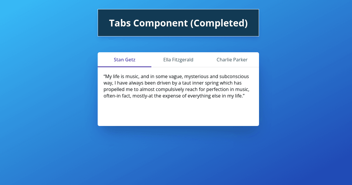 Completed - Tabs Component - Codesandbox