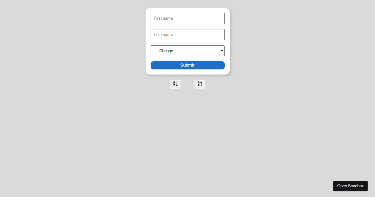 React Employee Form - Codesandbox