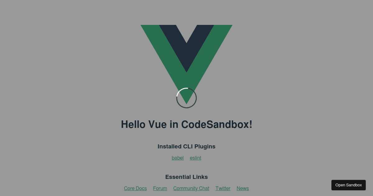 Vue Template - Codesandbox