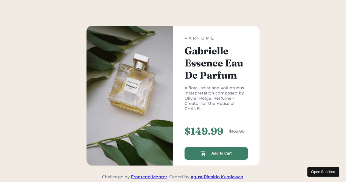 Product Card (HTML, CSS) - Codesandbox