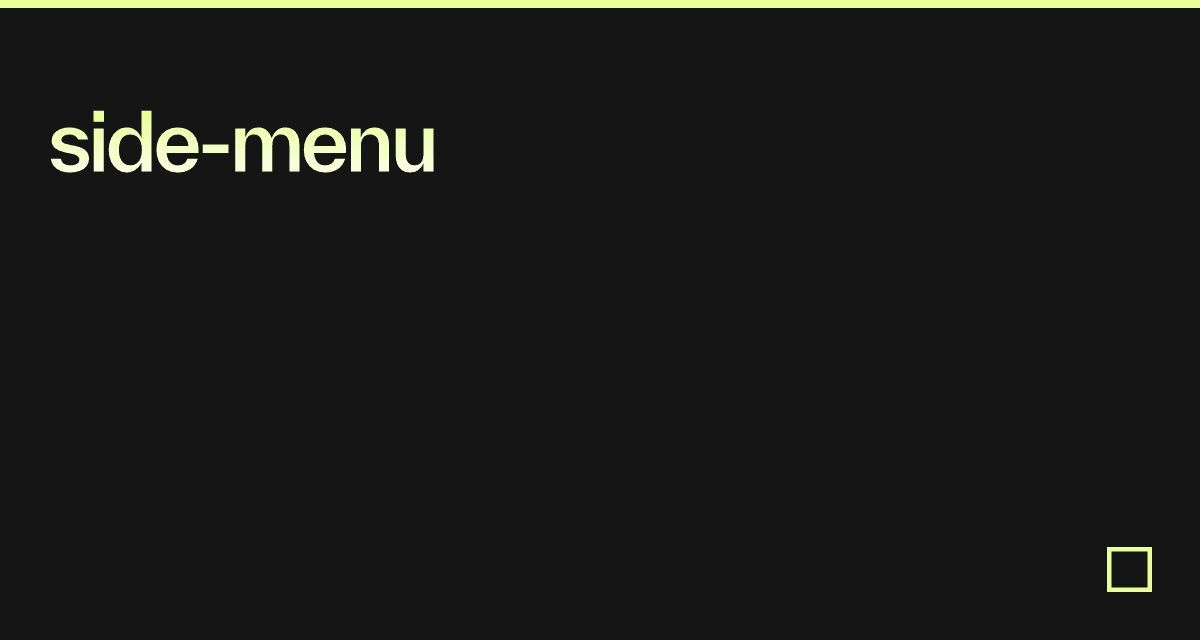 side-menu - Codesandbox