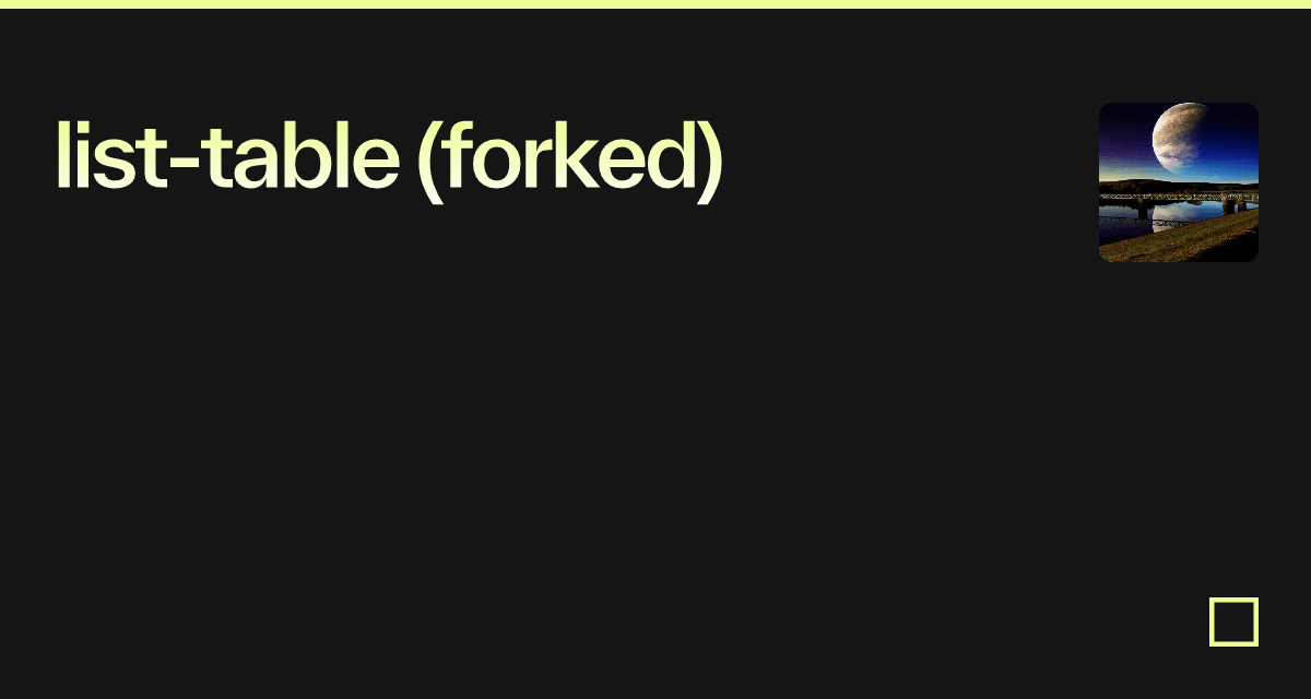 list-table (forked) - Codesandbox