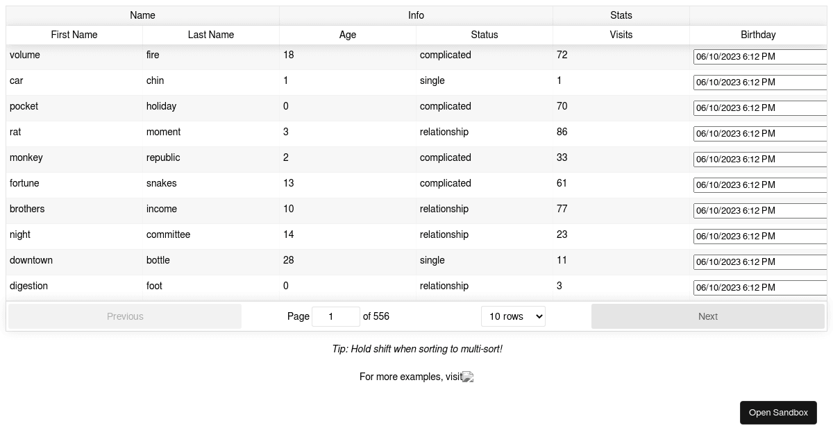 React-Table - Simple Table - Codesandbox
