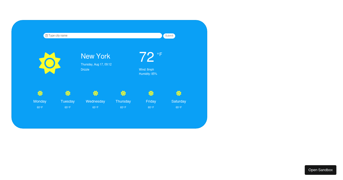 WeatherApp - Codesandbox