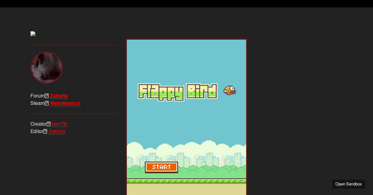 Flappy Bird GF - Codesandbox