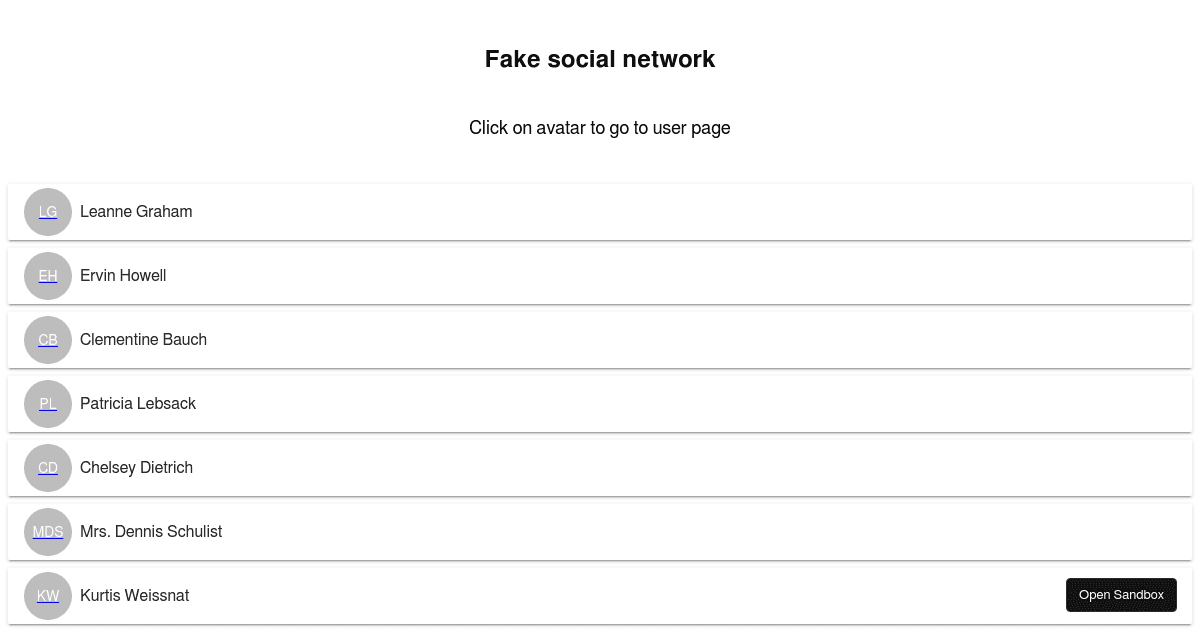 fake-social-network - Codesandbox