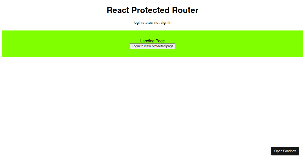React Protected Route - Codesandbox React Protected Route - Codesandbox