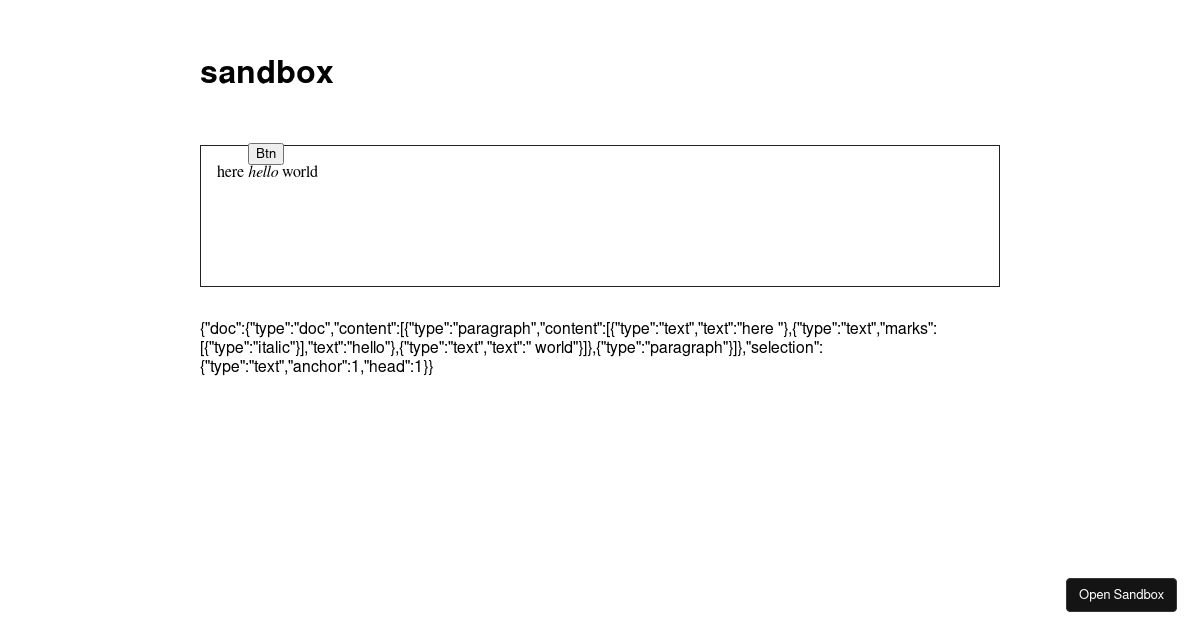 prosemirror-mark-view-selection - Codesandbox