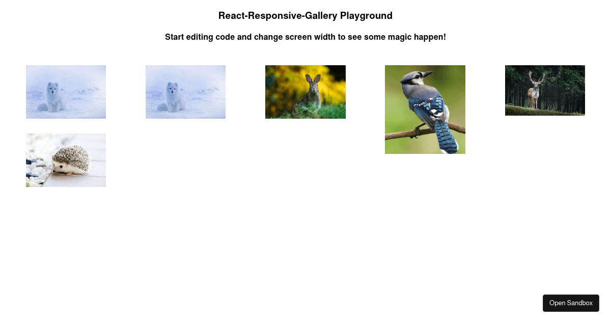 React Responsive Gallery Playground Forked Codesandbox