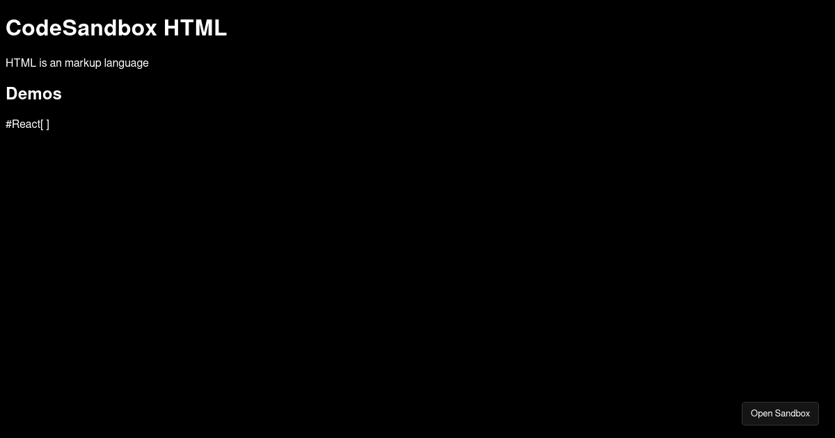 codesandbox/html - Codesandbox