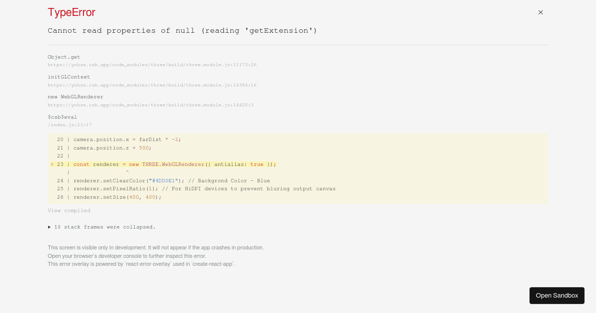 Threejs Simple Template Codesandbox