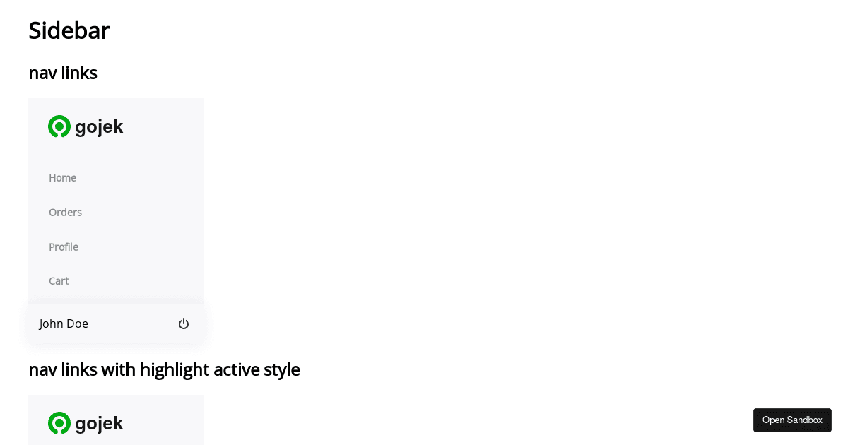 sidebar - Codesandbox