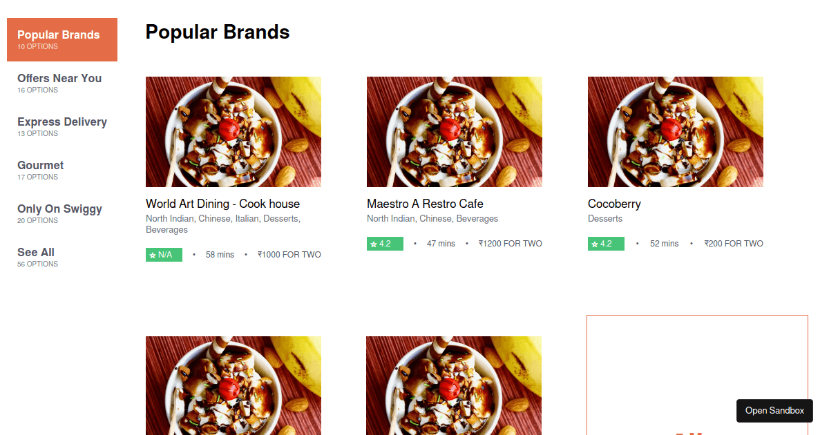 swiggy-clone (forked) - Codesandbox