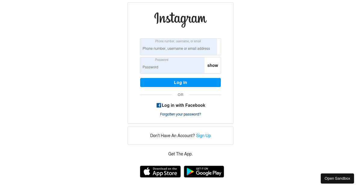 Willochs316/InstaLogin - Codesandbox