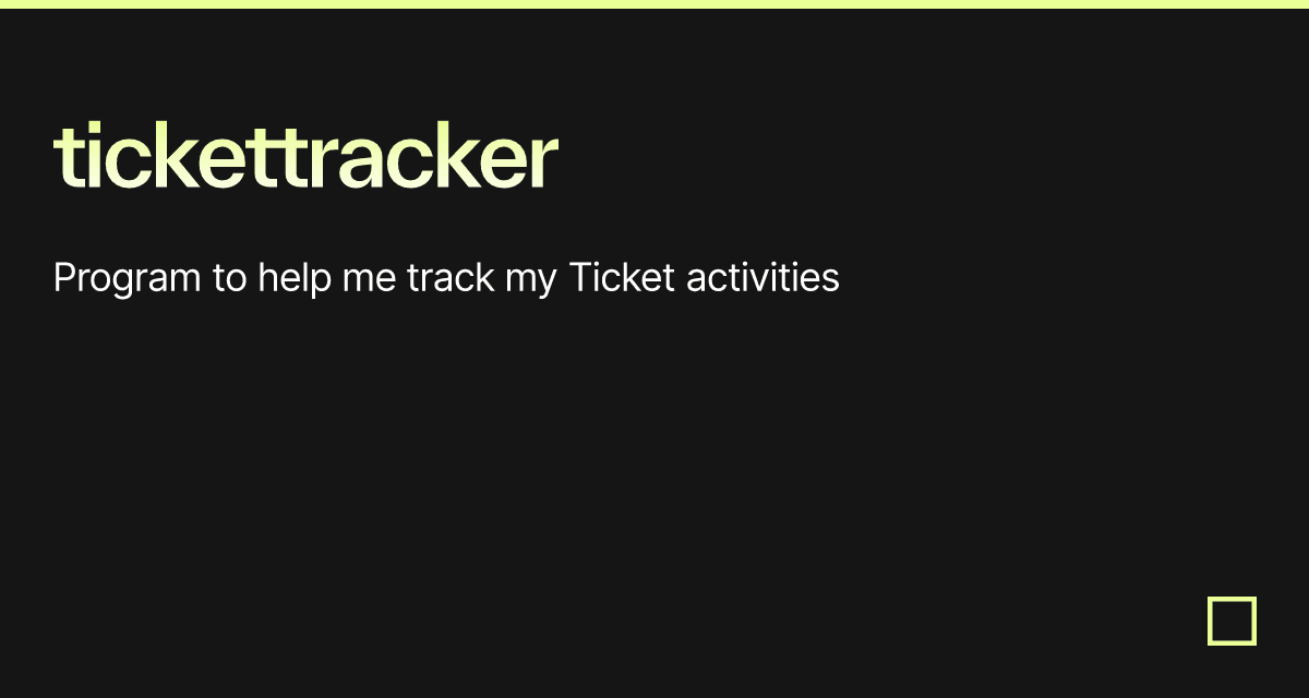 tickettracker - Codesandbox