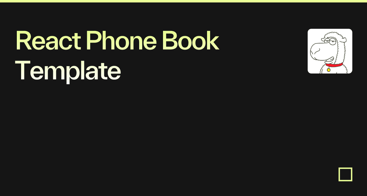 React Phone Book Template - Codesandbox