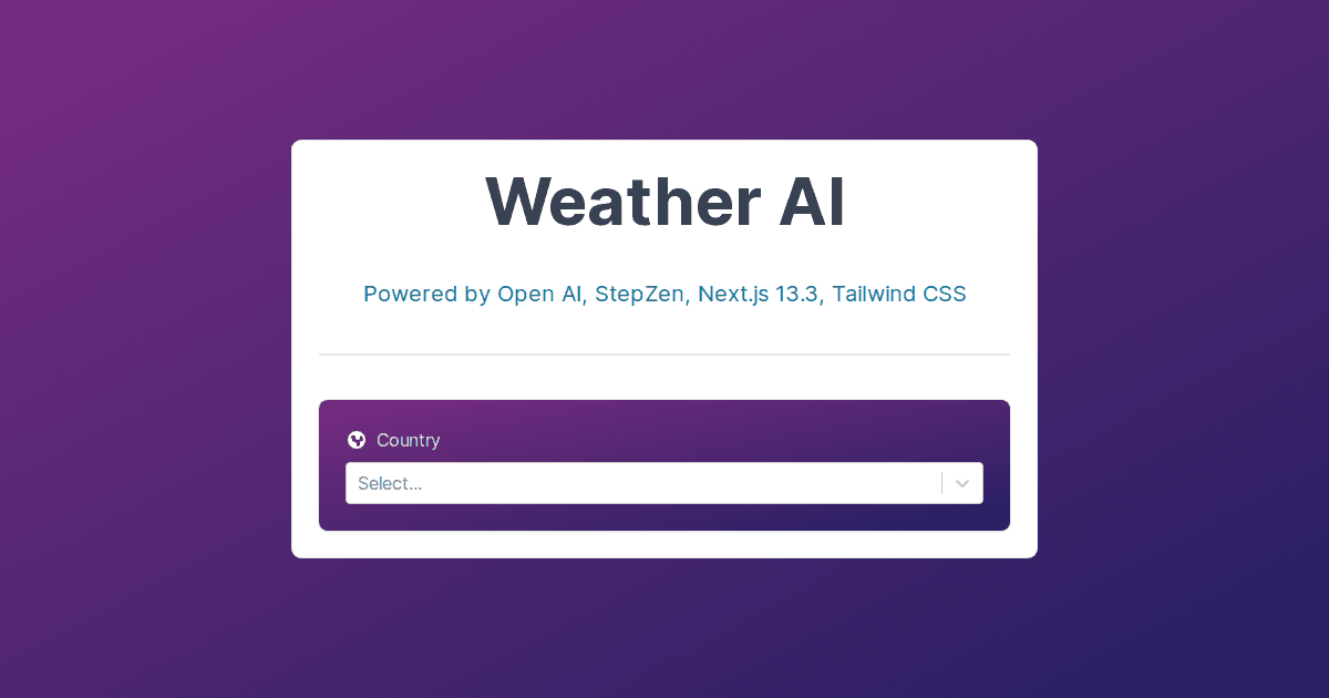 stepzen-weather-app2 - Codesandbox stepzen-weather-app2 - Codesandbox