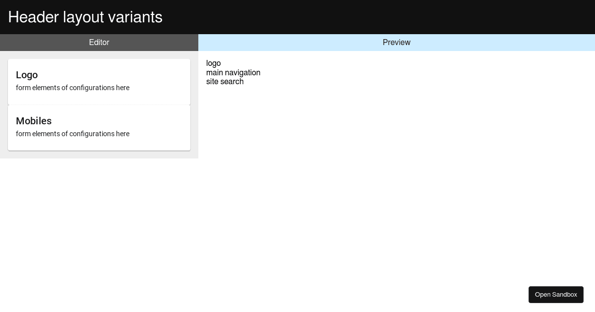 header-layout-variants - Codesandbox