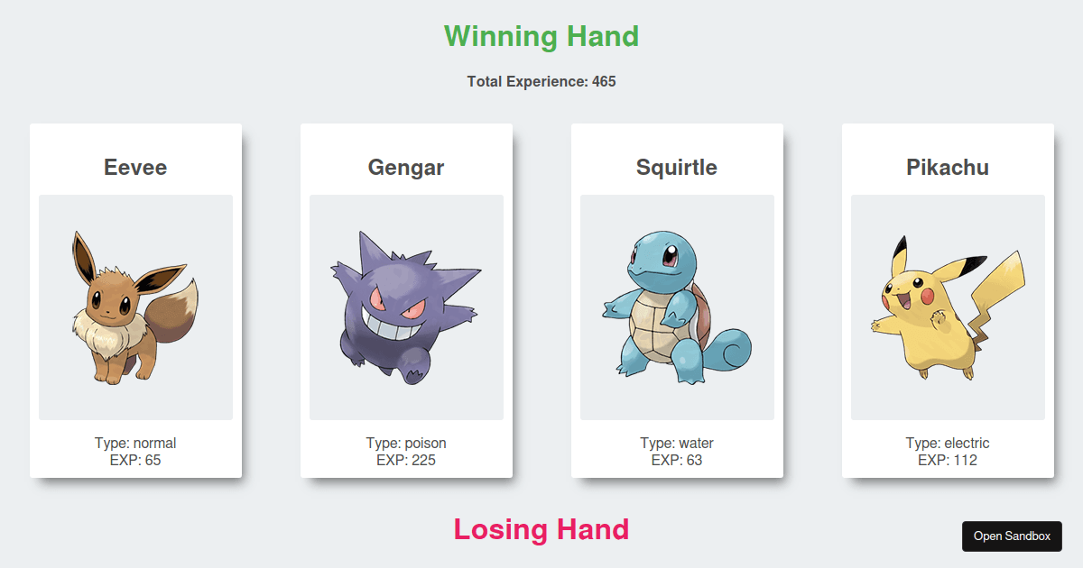 Pokemon Cards - Codesandbox
