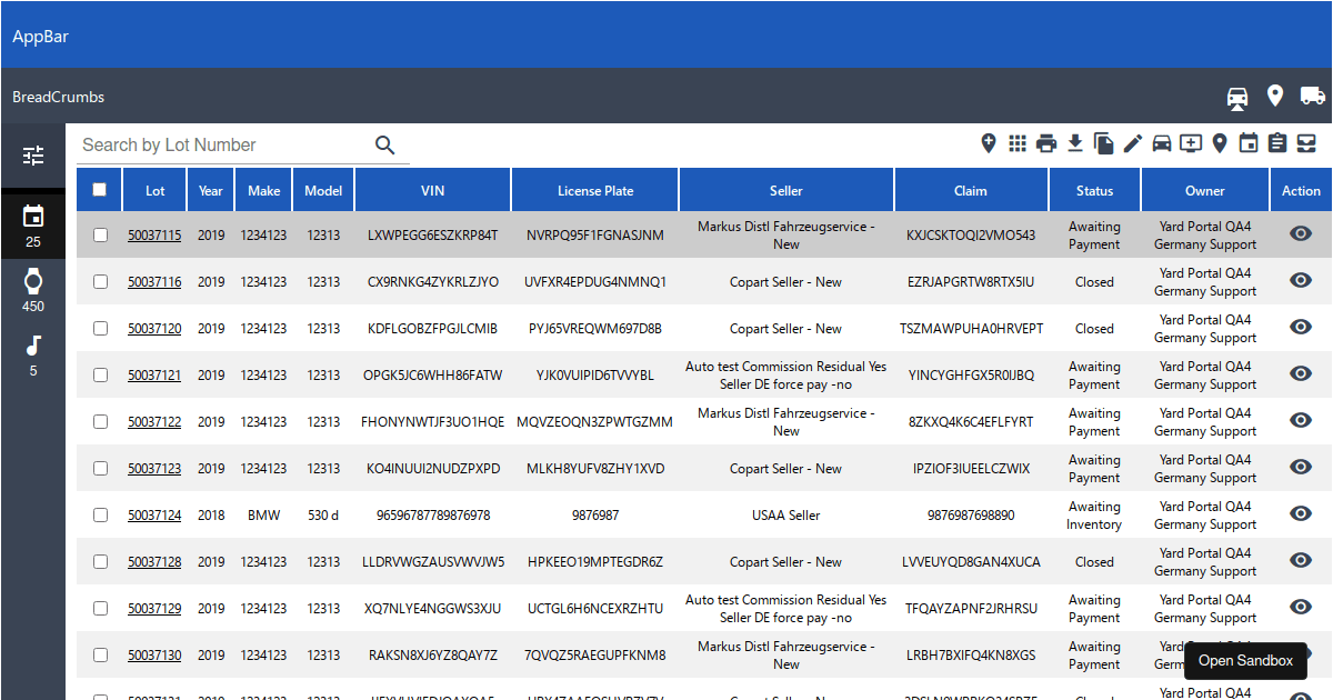 List Page Component - Codesandbox