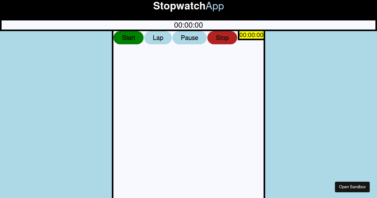 React Stopwatch - Codesandbox