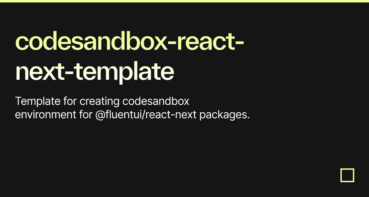 codesandbox-react-next-template - Codesandbox