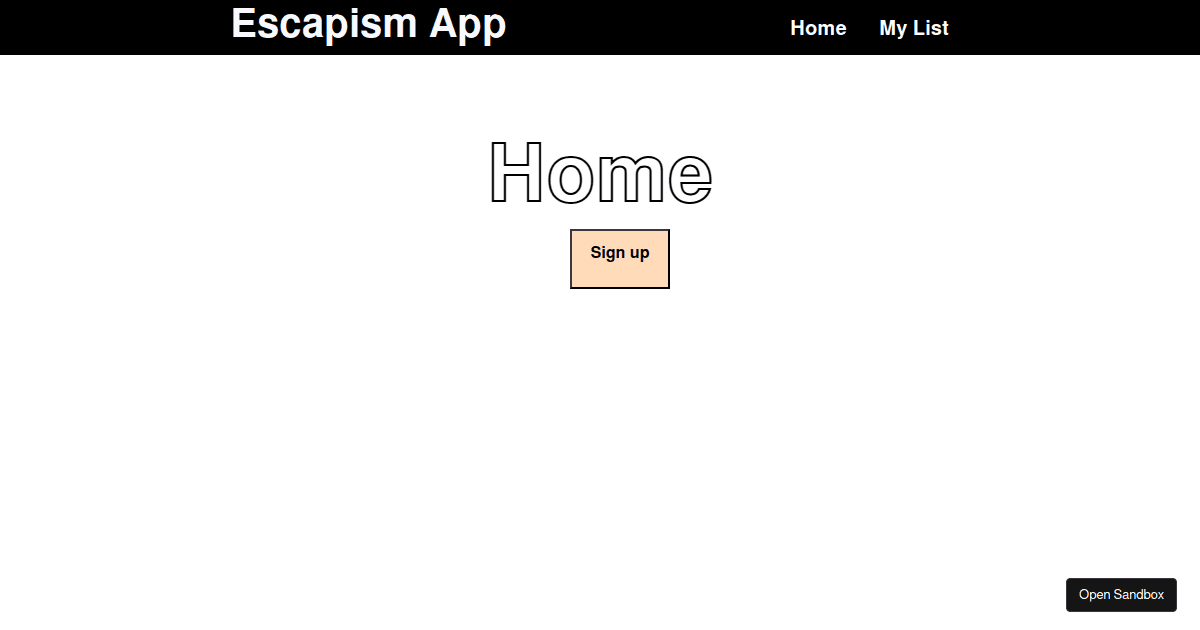 escapism-app - Codesandbox