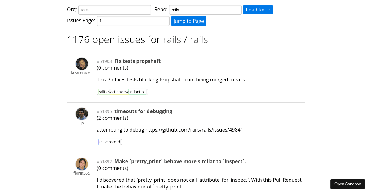 rsk-github-issues-example - Codesandbox