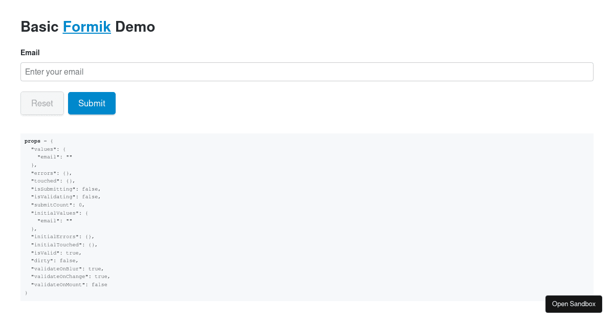 Formik Example (forked) - Codesandbox